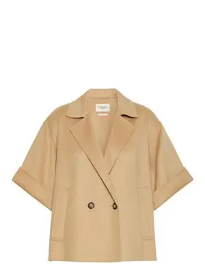 Max Mara Wool Short-sleeved Coat - Beige