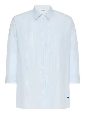 Max Mara Striped Cotton Shirt - Turquoise
