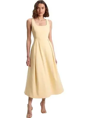 Karen Millen Full Skirt Midi Dress - Yellow