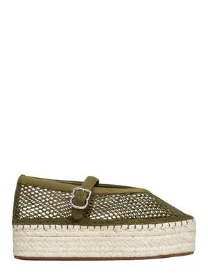 Alaïa Suede Mesh Espadrilles - Green