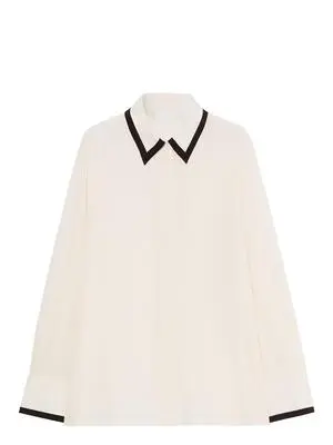 MARINA RINALDI Silk Contrast-trim Shirt