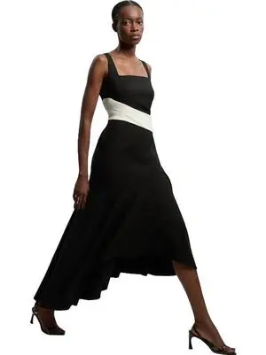 Karen Millen Strappy Asymmetrical Maxi Dress - Mono