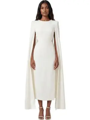 KAREN MILLEN Karen Millen Cape Effect Mesh Midi Dress