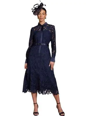 Coast Lace Shirt Dress - Navy