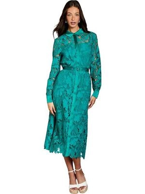 Coast Lace Shirt Dress - Teal