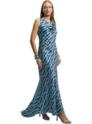 Karen Millen Chain Print Cowl Neck Maxi Dress - Multi