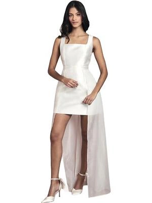Coast Petite Wide Strap High-low Mini Dress - Ivory