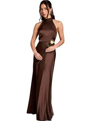 Coast Halter Neck Maxi Dress - Espresso