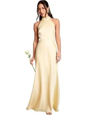 Coast Halter Neck Maxi Dress - Lemon