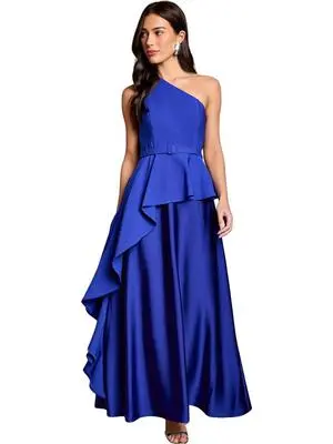 Coast Asymmetric One-shoulder Satin Maxi Dress - Cobalt