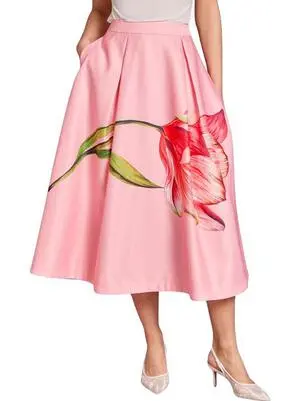 Coast Satin Midi Skirt - Pink