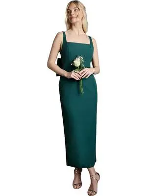 Coast Bow Back Square Neck Maxi Dress - Emerald