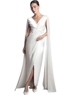 Coast Cape Sleeve Satin Maxi Dress - Ivory