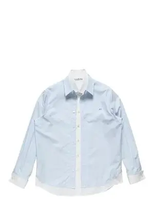 Acne Studios Layered Poplin Button-up Shirt - Blue/white