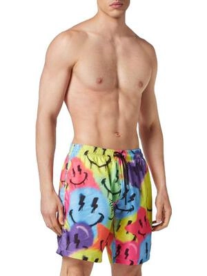 Philipp Plein Smile Printed Swim Trunks - Multicolor