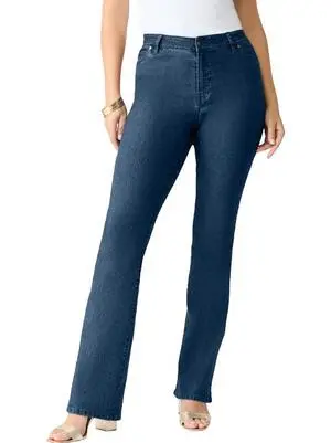 Roaman's High-rise Stretch Bootcut Jeans - Medium Stonewash