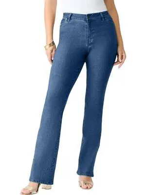 Roaman's High-rise Stretch Bootcut Jeans - Medium Wash