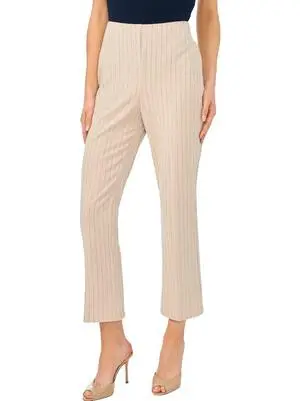 Halogen Pinstripe Kick Flare Ankle Pants - Stone
