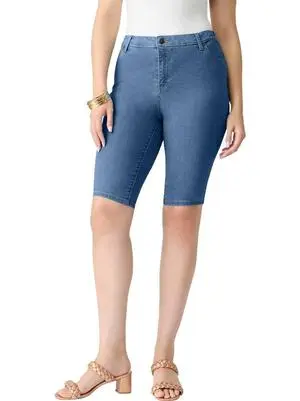 Roaman's 7 Stretch Bermuda Shorts - Medium Wash