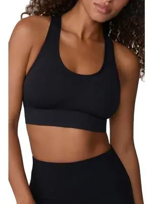 HARPER WILDE Seamless Racerback Sports Bra - Black