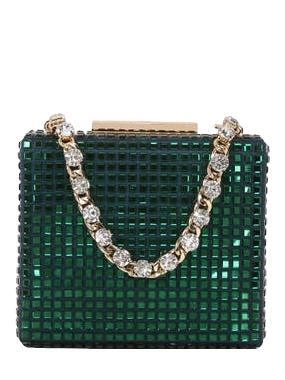 Badgley Mischka Serenity Crystal Box Clutch - Emerald