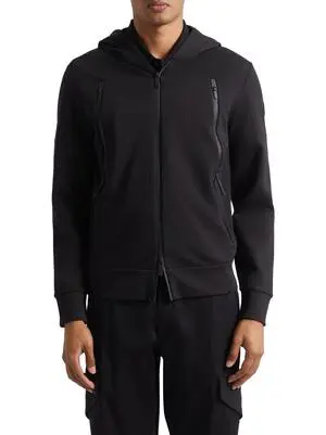 Moncler Cotton Blend Zip-up Hoodie - Black