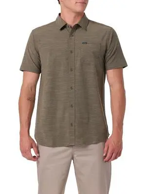 O'Neill Upf Slub Short Sleeve Button Up Shirt - Army