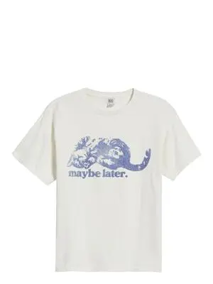 BDG URBAN OUTFITTERS Maybe Later" Cat Graphic T-shirt - Ecru
