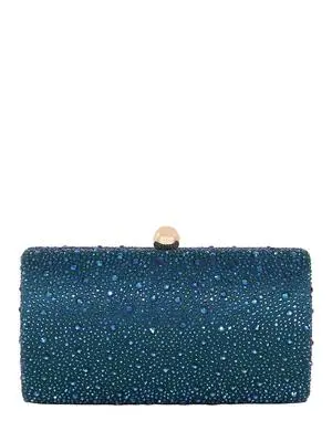 Badgley Mischka Fern Crystal Minaudière - Teal