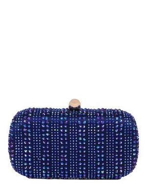 Badgley Mischka Harlow Crystal Minaudière - Navy