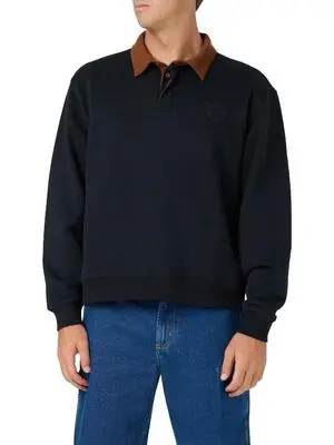 O'Neill Og Long Sleeve Fleece Rugby Shirt - Black