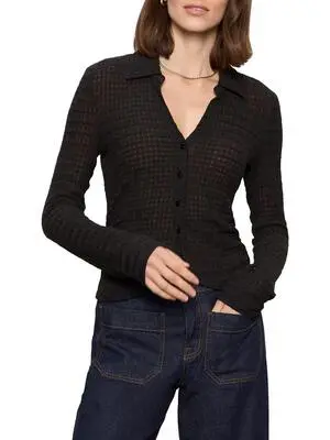 Sanctuary Juno Textured Button-up Top - Black