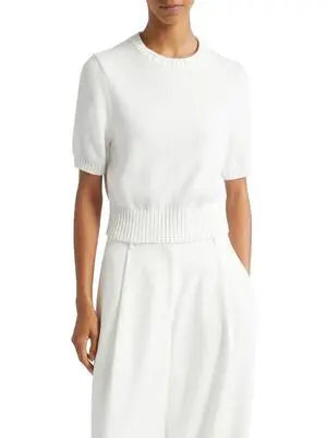 TOCCIN Elsie Organic Cotton Short Sleeve Sweater - Optic