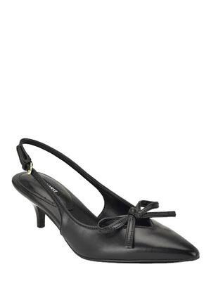 Nine West Lyrical Slingback Pointed Toe Kitten Heel Pump - Black