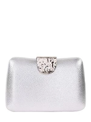 Badgley Mischka Tatum Faux Leather Clutch - Silver