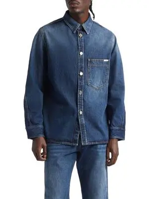 Givenchy Couture Seam Denim Button-up Shirt - Grey Blue