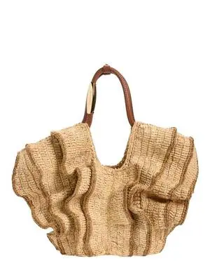 Zimmermann Small Ruffled Tote - Natural