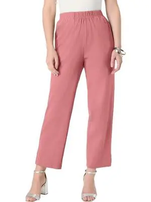 ROAMAN'S Soft Knit Straight Leg Capri Pant Desert Rose