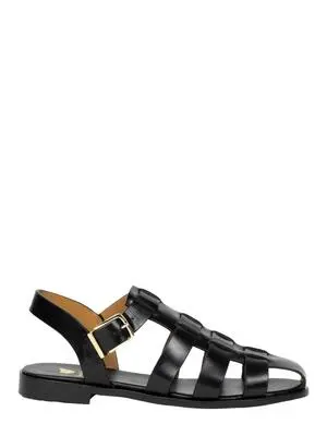 BOBBIES Romane Flat Sandals - Absolute Black