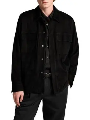 Vince Suede Shirt Jacket - Black