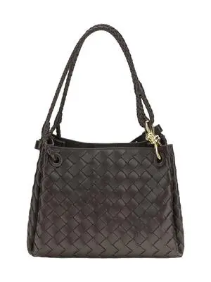 Bottega Veneta Intrecciato Shoulder Bag - Brown