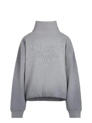 Acne Studios Graphic Logo Funnel Neck Sweatshirt - Gray