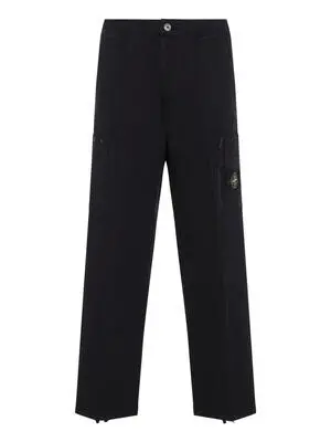 Stone Island Lightweight Cotton Cargo Pants - Black