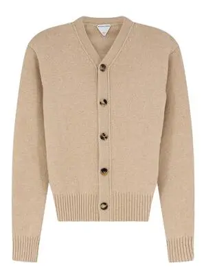 Bottega Veneta BOTTEGA VENETA Cashmere Blend Cardigan With Intrecciato Logo Patch Multicolor