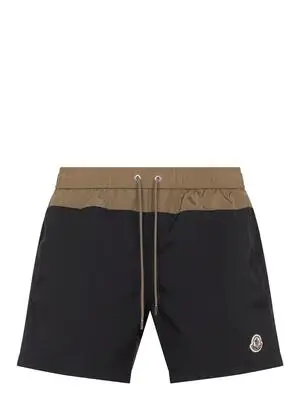 Moncler Polyamide Swim Shorts With Logo Detail - Black