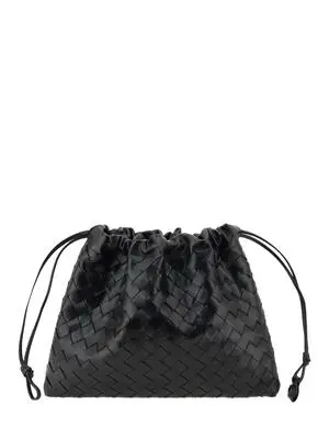 Bottega Veneta Medium Woven Leather Clutch - Black