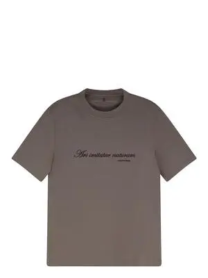 Brunello Cucinelli Cotton T-shirt With Front Embroidery - Multicolor