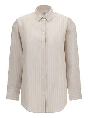 TOTEME TOTEME Oversized Striped Shirt Cream