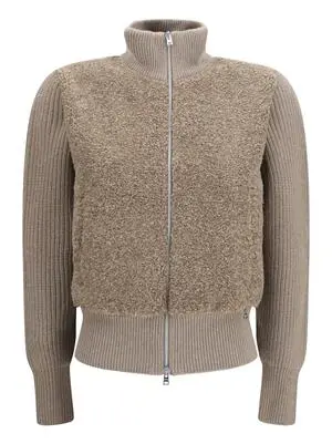 Herno Ribbed Pure Wool Zip-up Cardigan - Cream