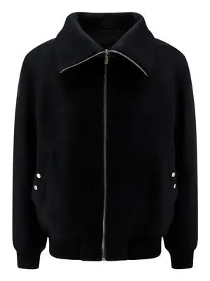 Rick Owens Virgin Wool Zip Up Jacket - Black